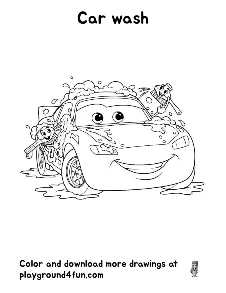 Car Wash Coloring Pages - free and printable for all