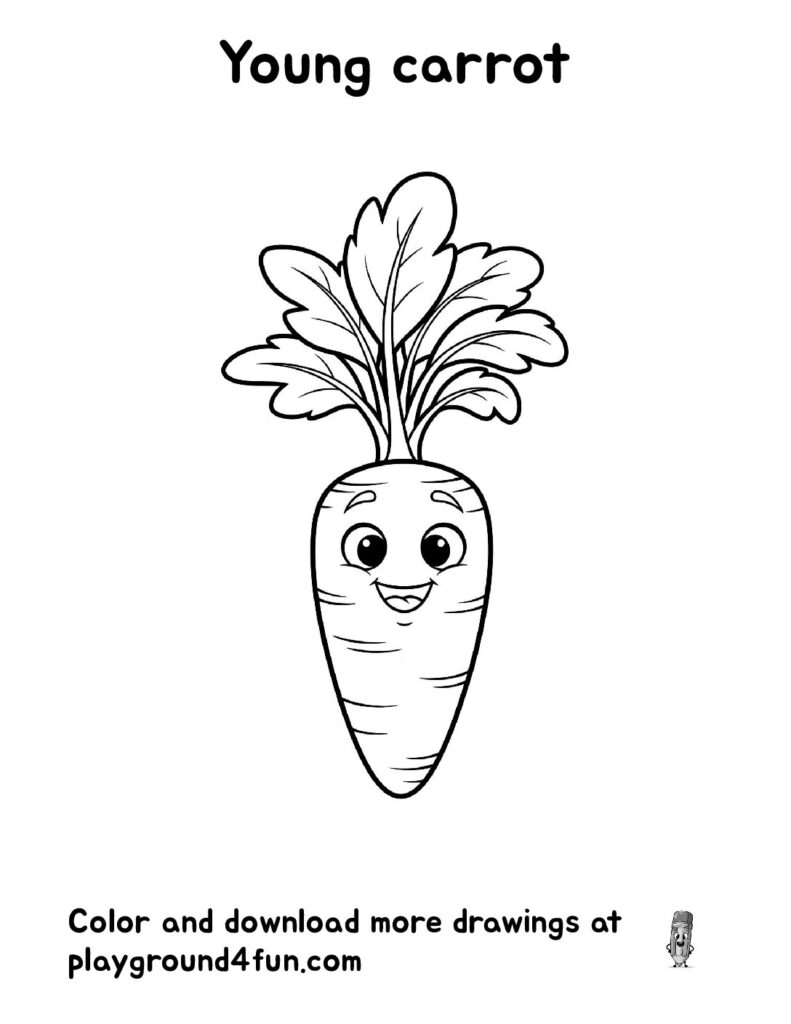 Young carrot Coloring Pages - free and printable for all